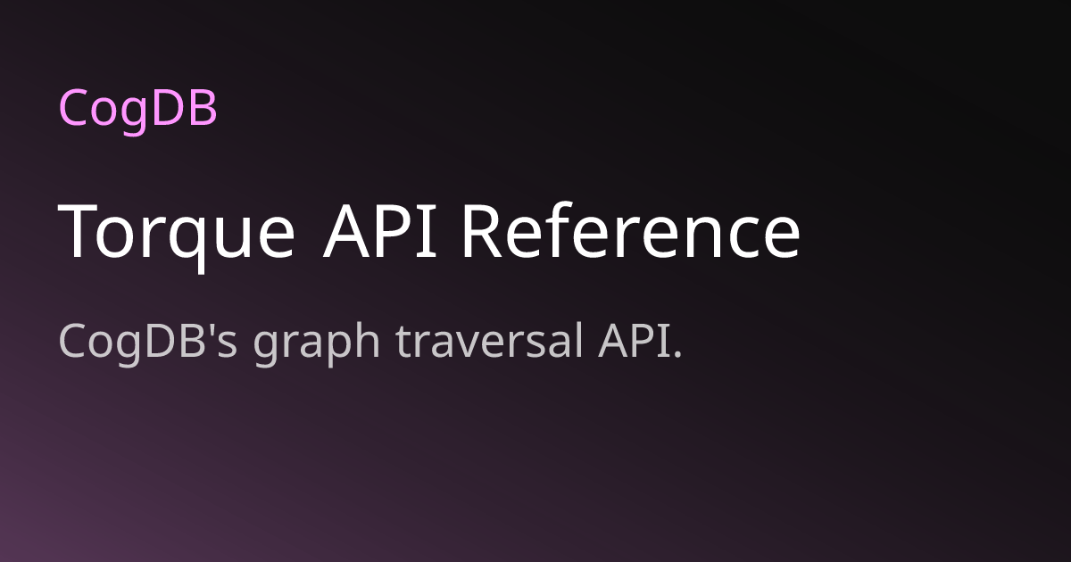 Torque API Reference